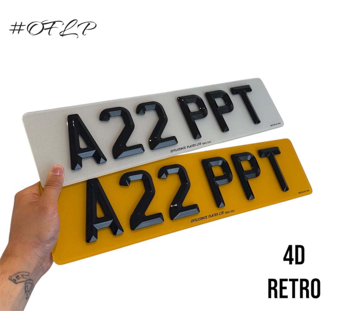 4D Retro Beveled Style Road Legal / Show Plate Available - Etsy UK