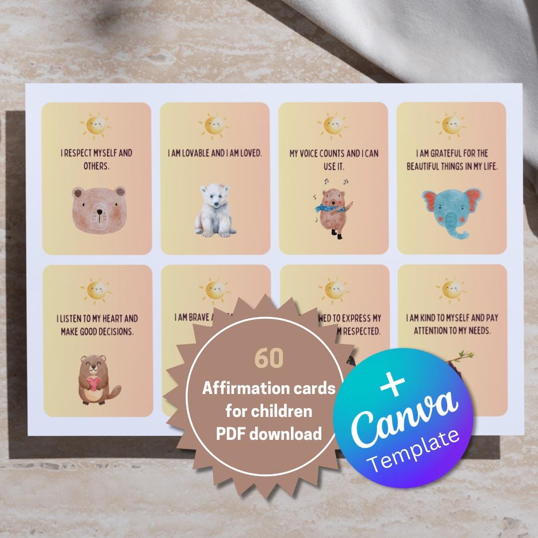 60 X Affirmation Cards for Kids – Positive Daily Affirmations PDF ...
