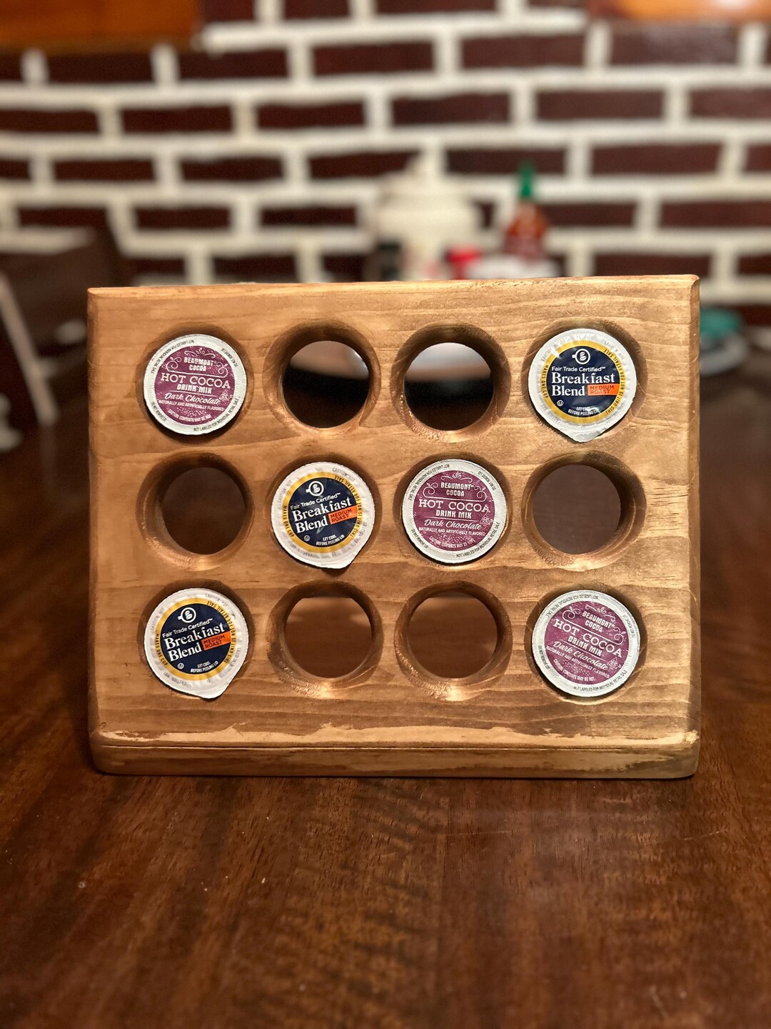 Wooden K-cup Holder for Countertop Coffee Lover Coffee Pod Organizer K ...