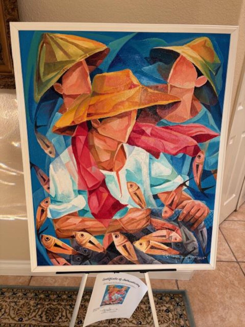 Original Philippines Cubism Art in White Frame - Etsy