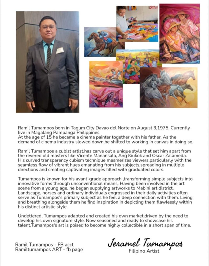 Original Philippines Cubism Art in White Frame - Etsy