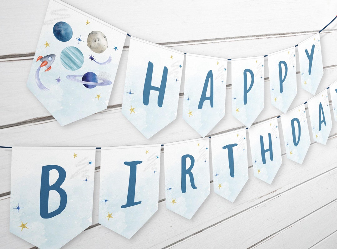Editable First Trip Around the Sun Bunting Banner | Birthday Decoration ...