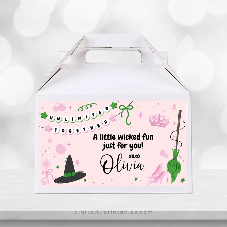 Wicked-inspired Party Favors - Wicked Party Theme - Editable Birthday ...