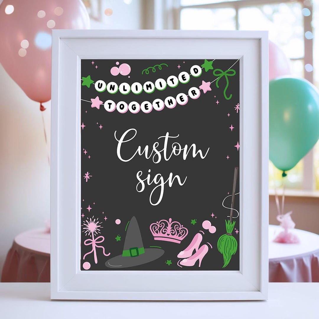 Editable Wicked Sign | Magical Witch Table Custom Sign | Wicked Party ...