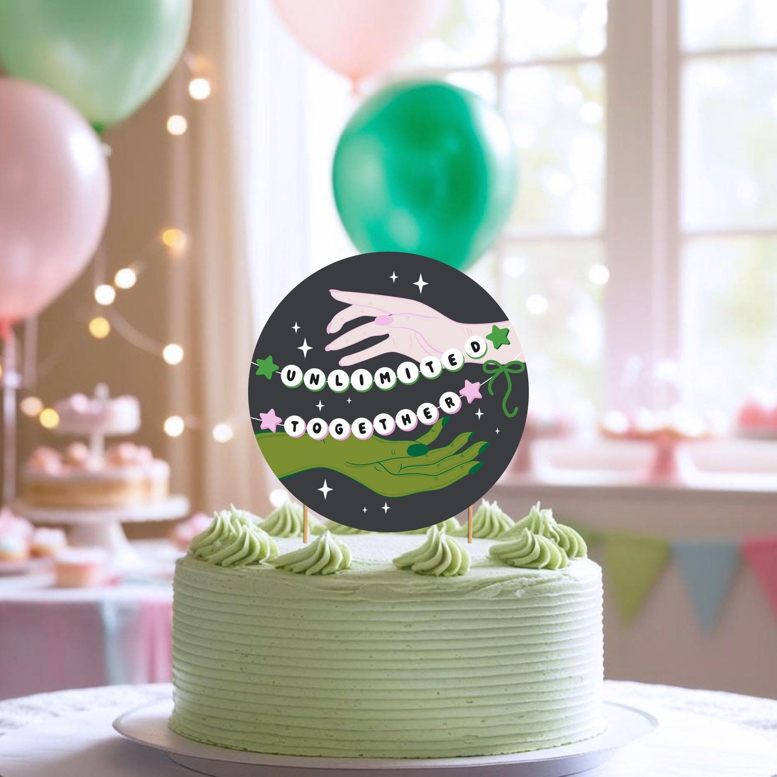 Wicked Cake Topper, Unlimited Cake Decoration, Wicked Party Theme ...