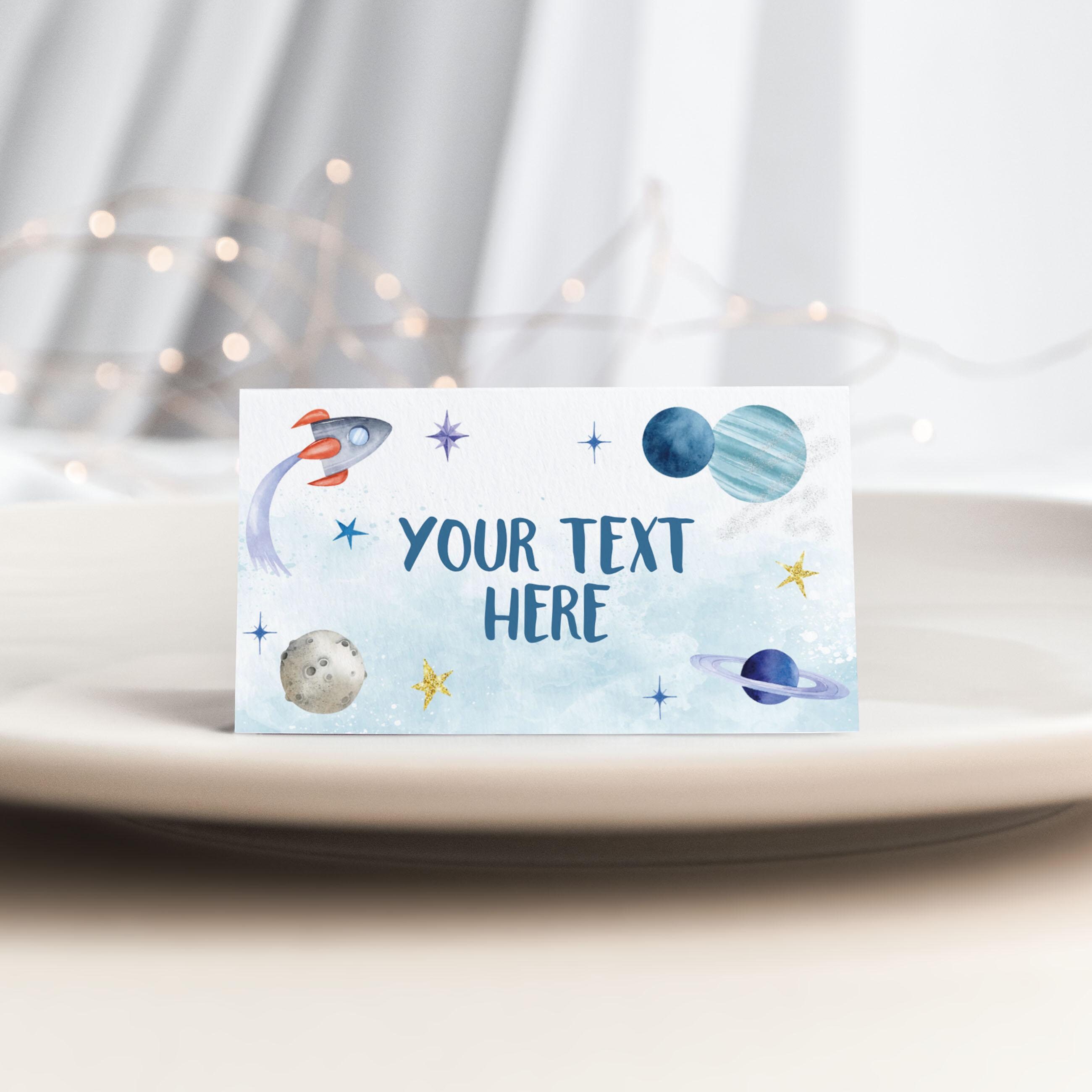 Editable Outer Space Food Labels, Space Tent Cards, Place Cards for ...