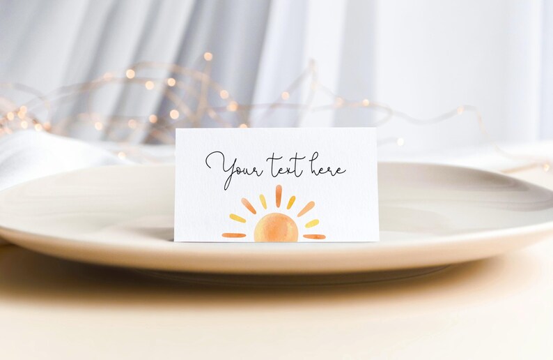 Editable Sun Food Labels | First Birthday Tent Cards (digital) - Etsy ...