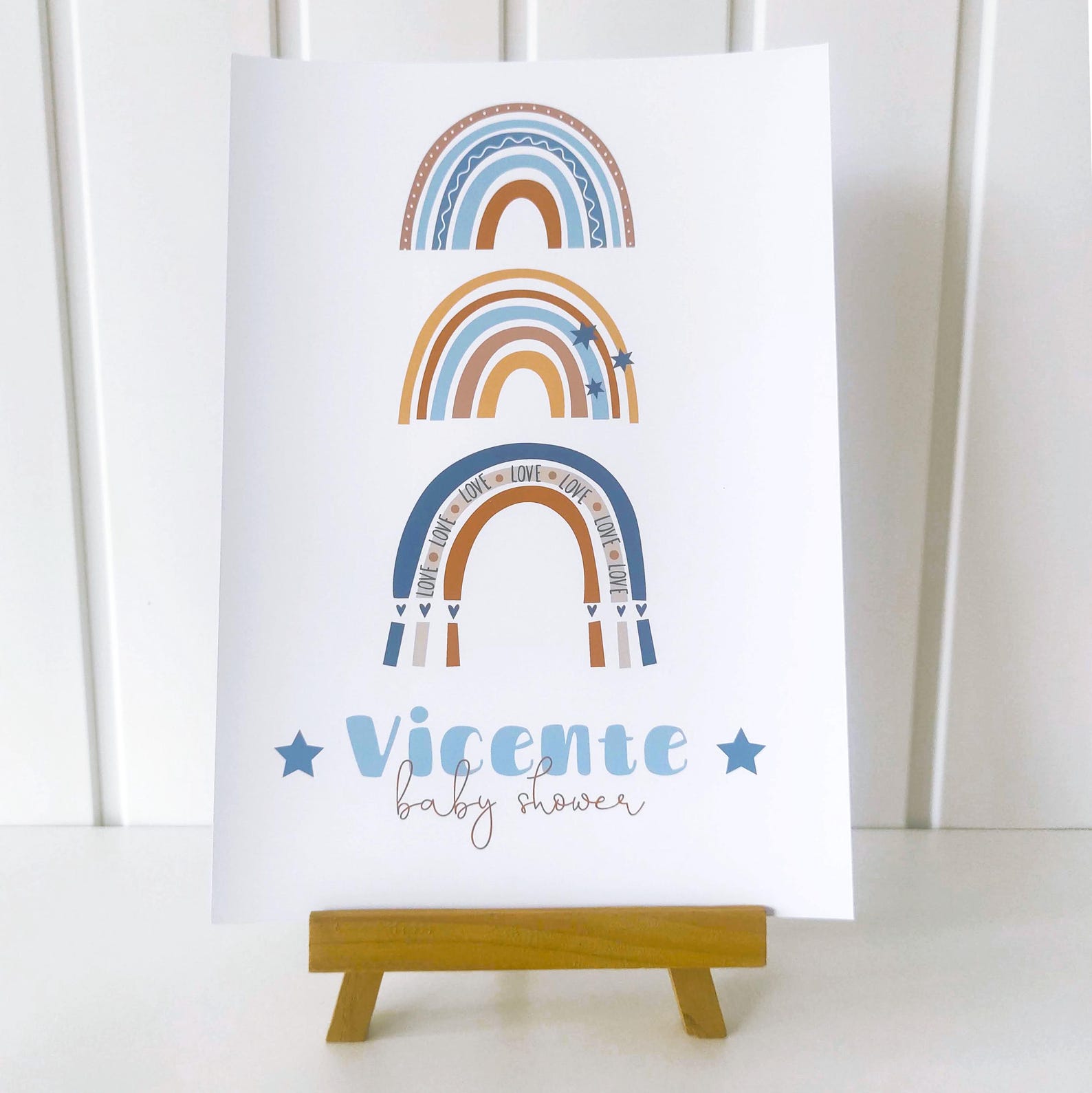 Editable Boho Rainbow Table Sign – Digital Party Decorations for Baby ...