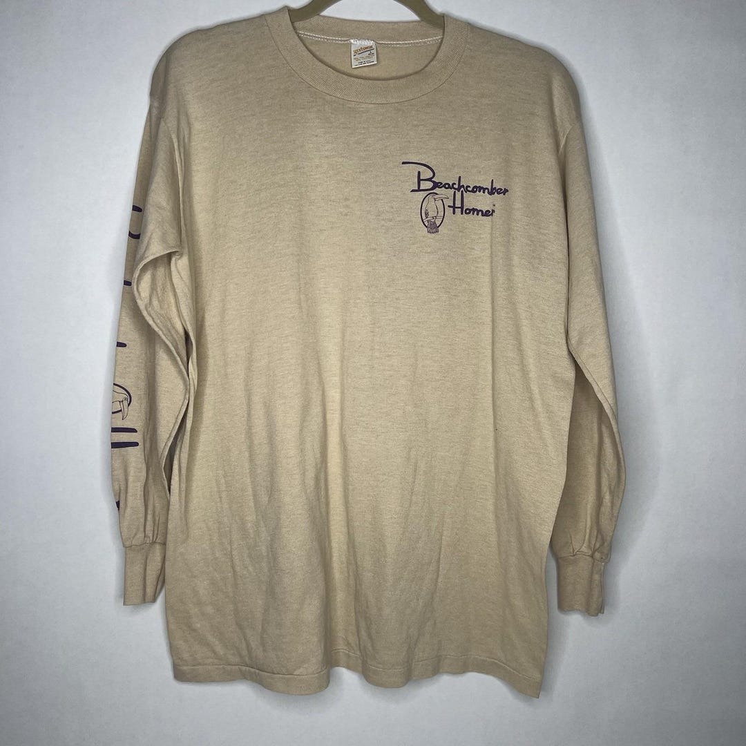 Vintage Beach Beachcomber Homer Toucan Long Sleeve Tee T-shirt L Large ...