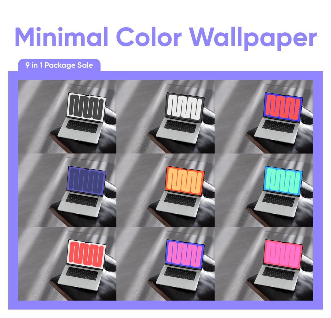 MacBook Pro 16 Minimal Color Wallpaper Package 9 in 1 - Etsy