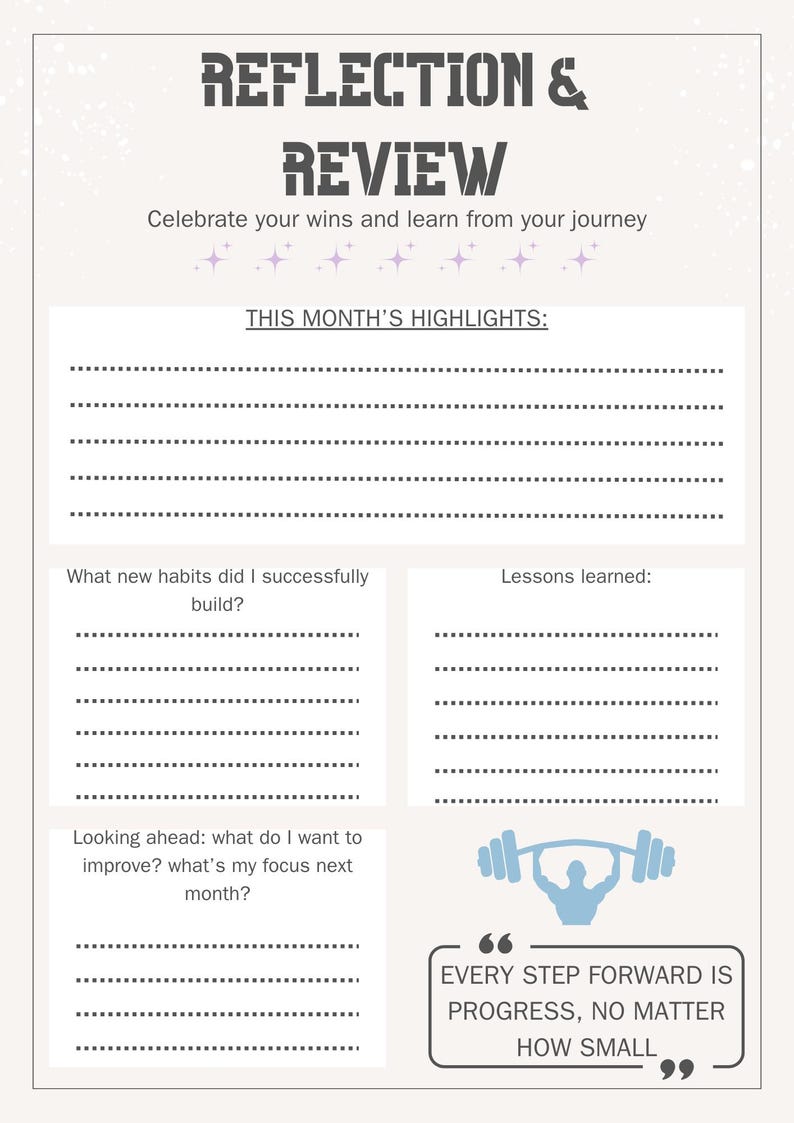 Fitness Goal Tracker PDF | Printable Fitness Journal | Goal Setting and ...