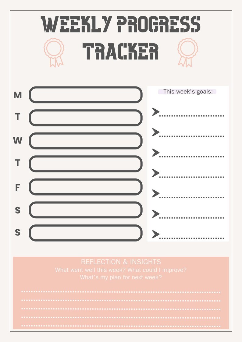 Fitness Goal Tracker PDF Printable Fitness Journal Goal Setting and ...