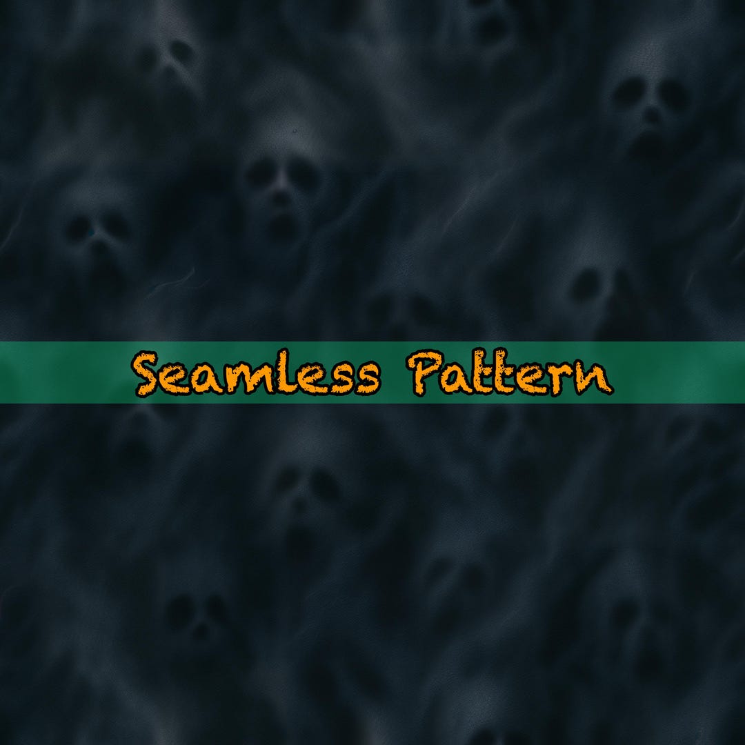 Seamless Haunted Fog Pattern | Souls of the Damned Ghostly Faces ...