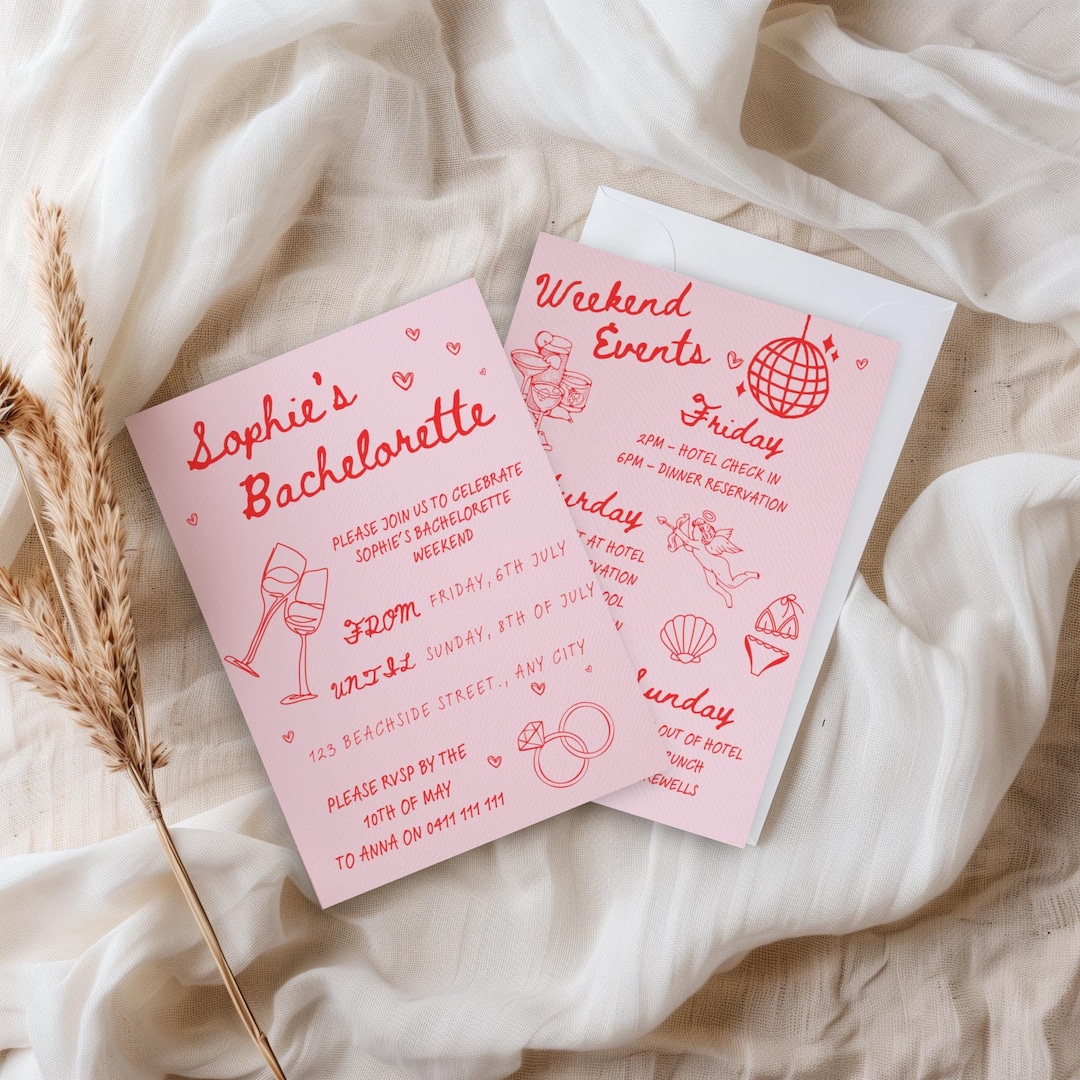 Bachelorette Party Invitation, Hens Party Invitation, Editable Invite ...