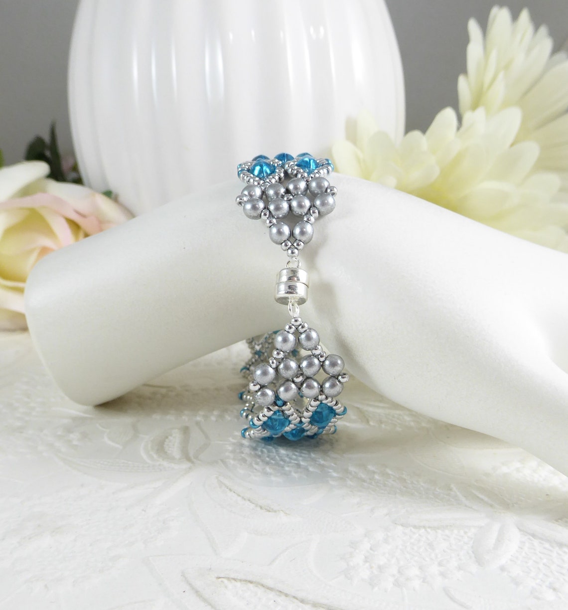 Woven Gem Duo Bracelet Aqua Blue Gifts for Her - Etsy