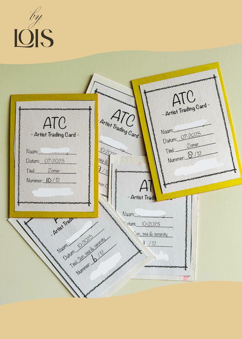 Printable ATC Backs – Set of 9 Artist Trading Card Backs | Instant ...