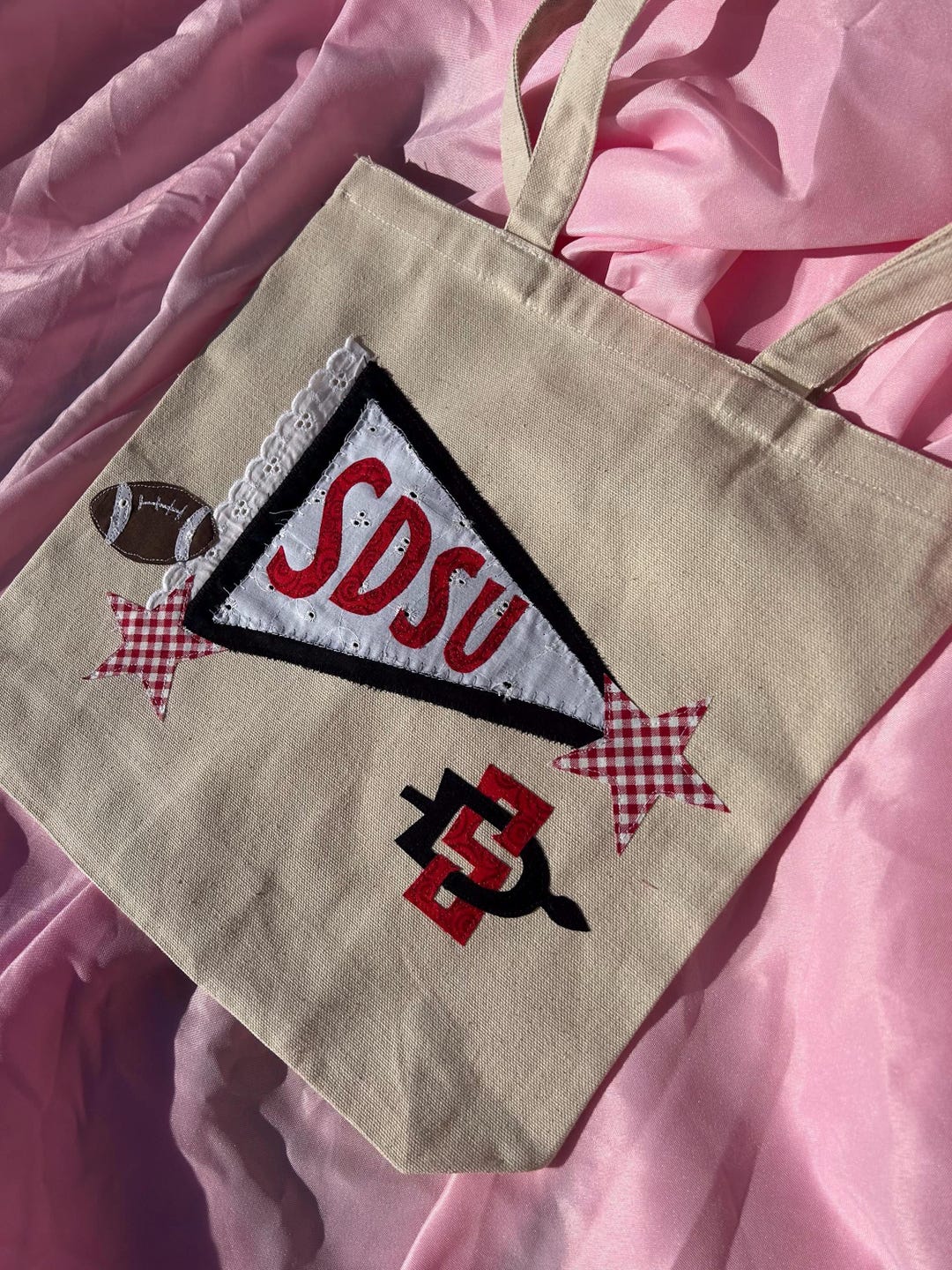 Custom College Pennant Flag Tote Bag - Etsy