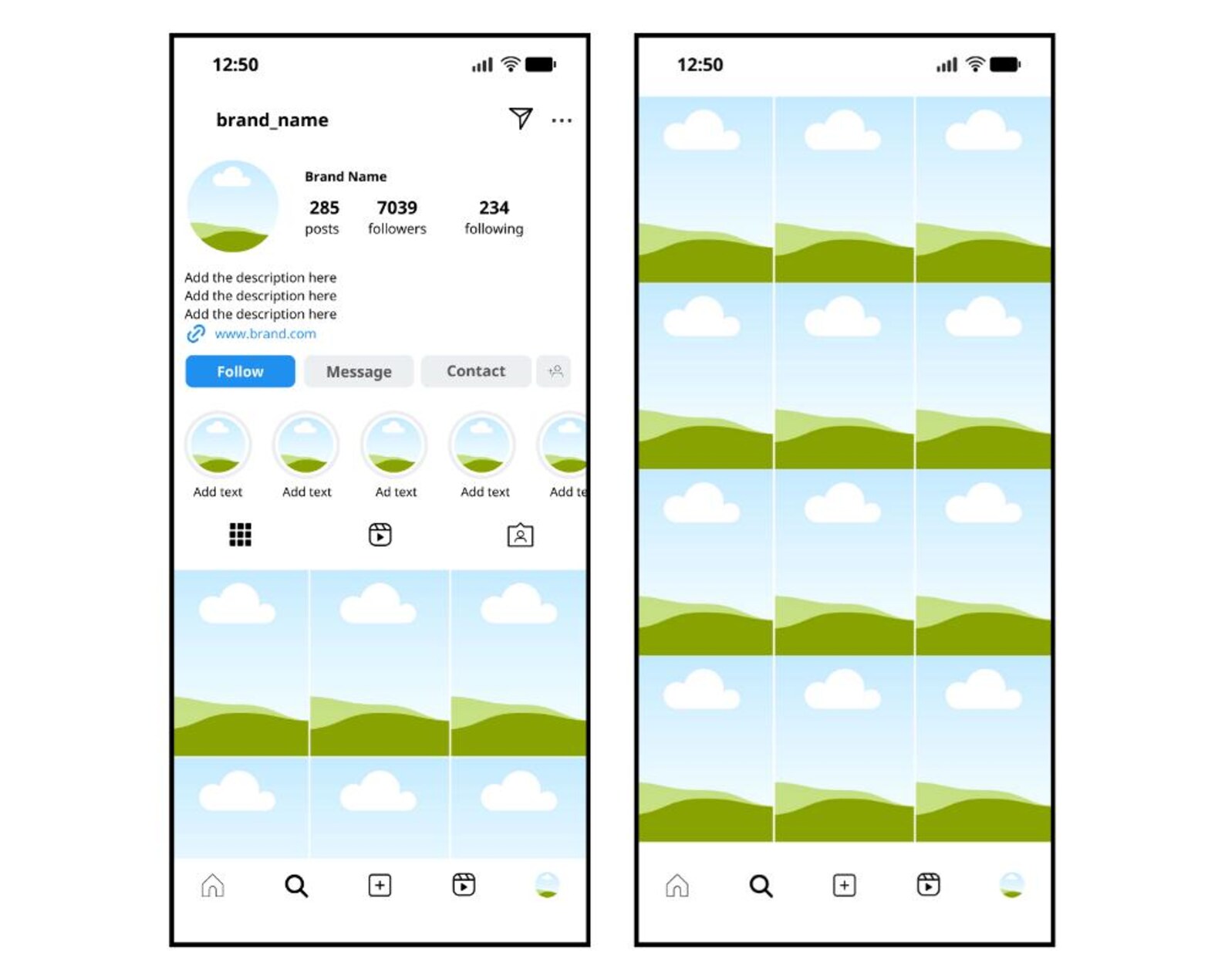 Instagram Profile Grid Mockup Updated Version Feed Templates Posts and ...