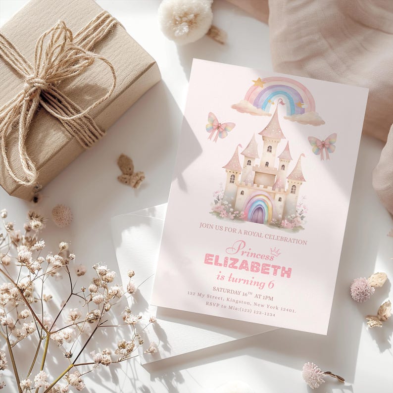 Princess Birthday Invitation | Once Upon a Time Castle Invite ...
