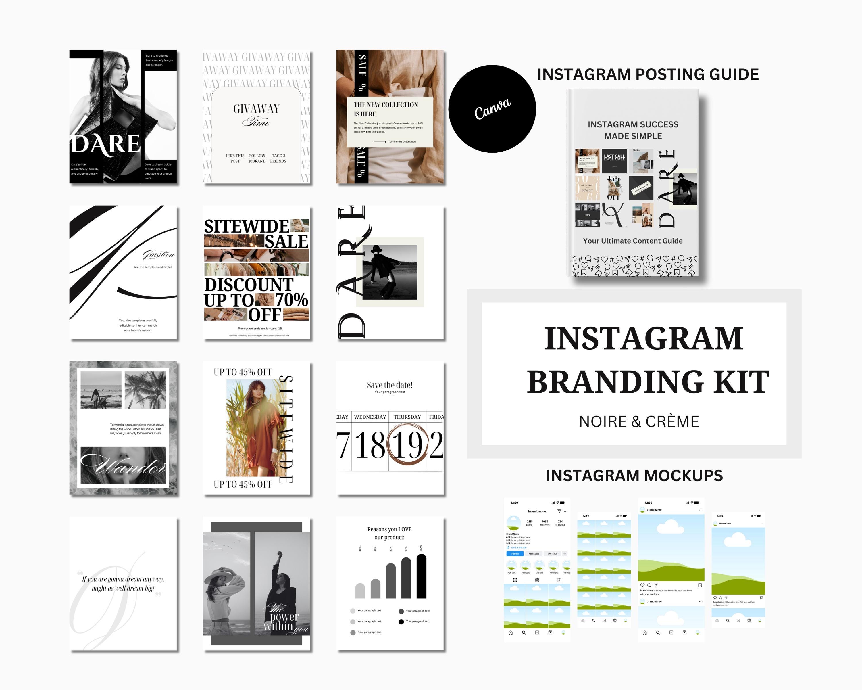 Instagram Template Branding Kit Instagram Bundle Instagram Feed Mockup ...