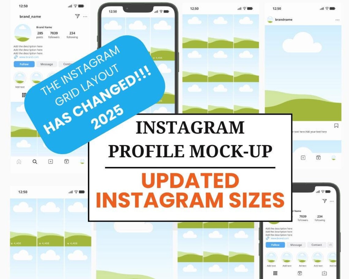 Instagram Profile Grid Mockup Updated Version Feed Templates Posts and ...