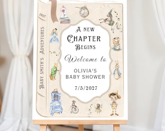 A New Chapter Begins Storybook Cover Baby Shower Invitation Bundle - Etsy