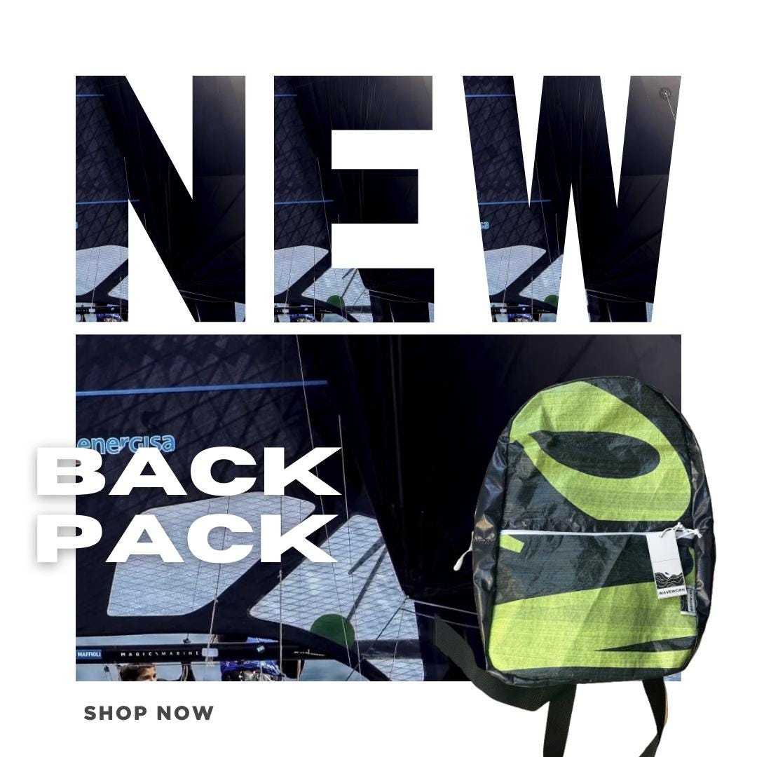 Waveworn Carbon Backpack Made in Miami From Oceangoing Sails - Etsy