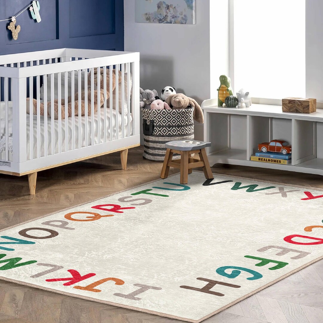 Alphabet Area Rug|floor Mat for Kid's|play Mats With Letters|children ...