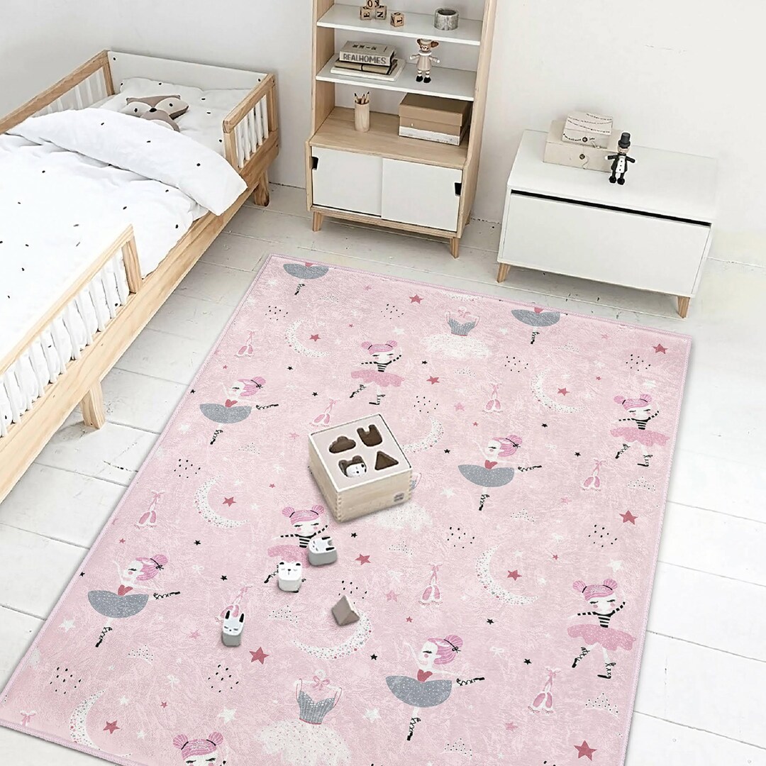 Pink Ballerina Girl's Room Rug|ballet Kinderkarten Carpet|dance Themed ...