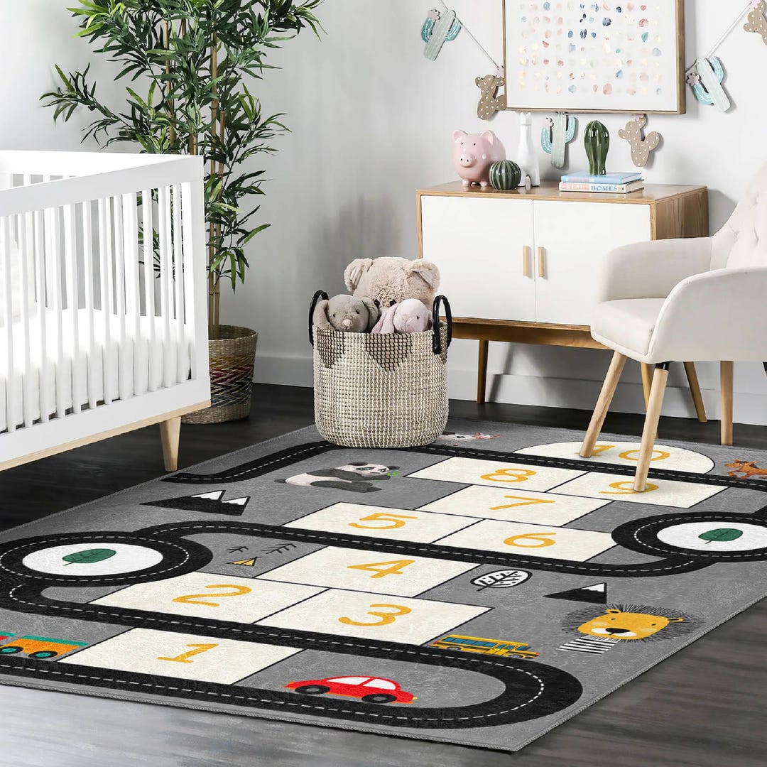 Road Anti-slip Play Mat|hopscotch Kid's Activity Rug|nursery Foldable ...