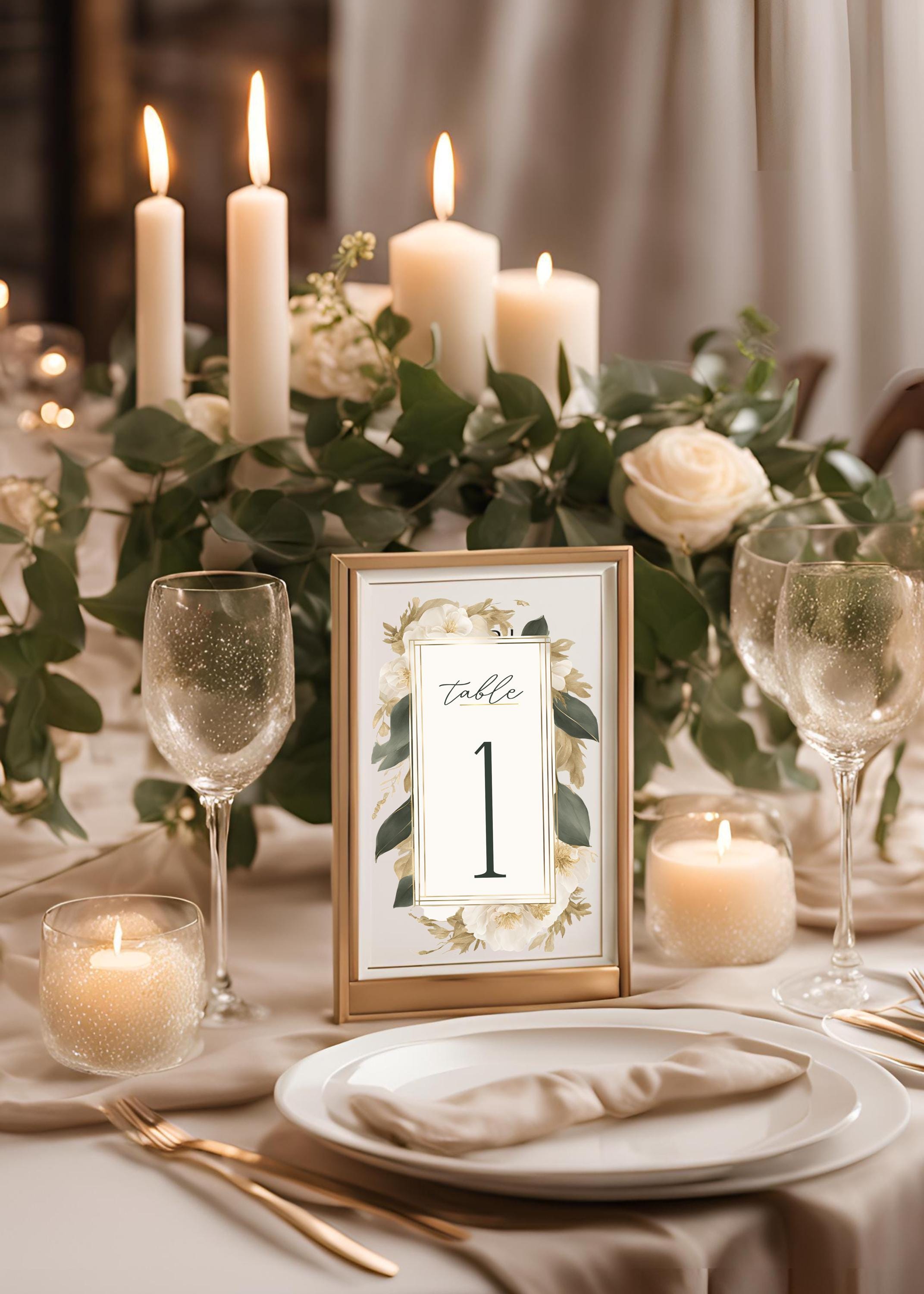 Editable Wedding Table Numbers Template Elegant 5x7 Canva Design ...