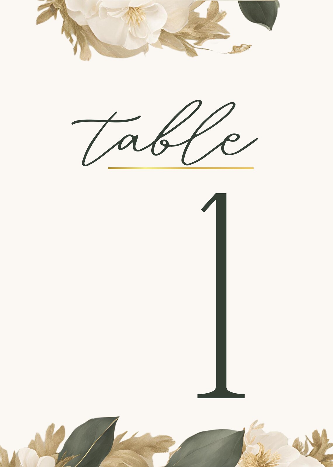 Editable Wedding Table Numbers Template Elegant 5x7 Canva Design ...