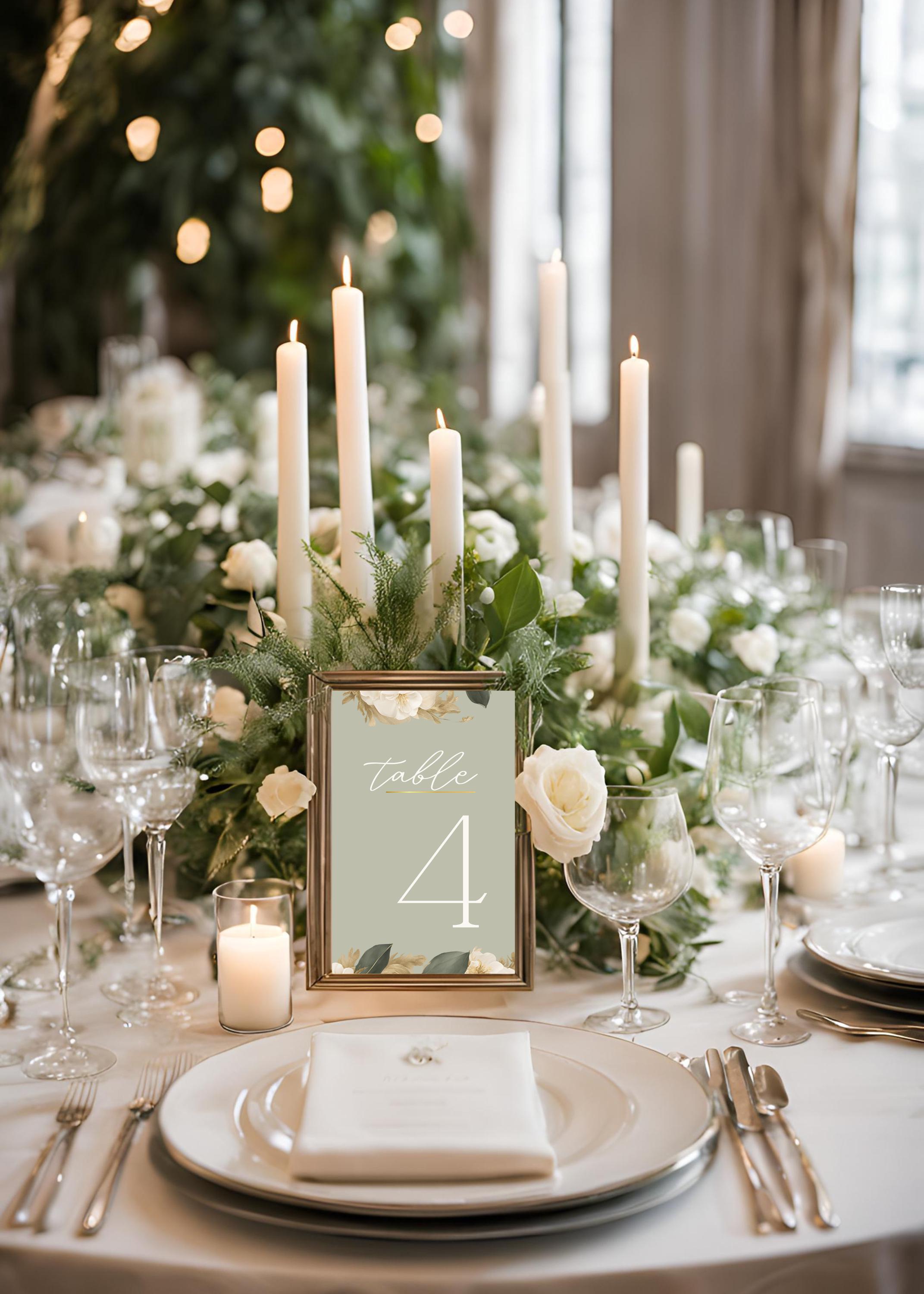 Editable Wedding Table Numbers Template Elegant 5x7 Canva Design ...