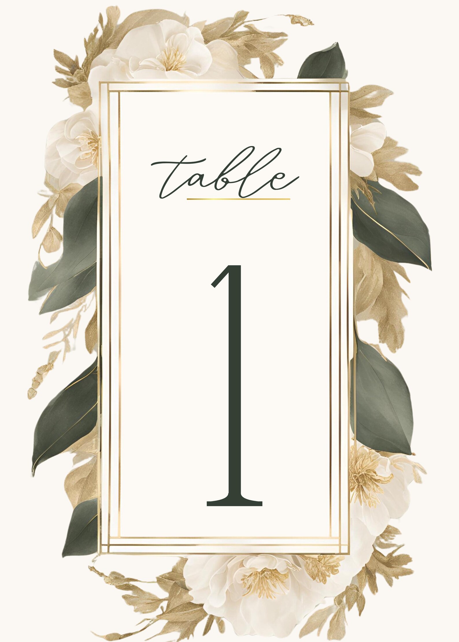 Editable Wedding Table Numbers Template Elegant 5x7 Canva Design ...
