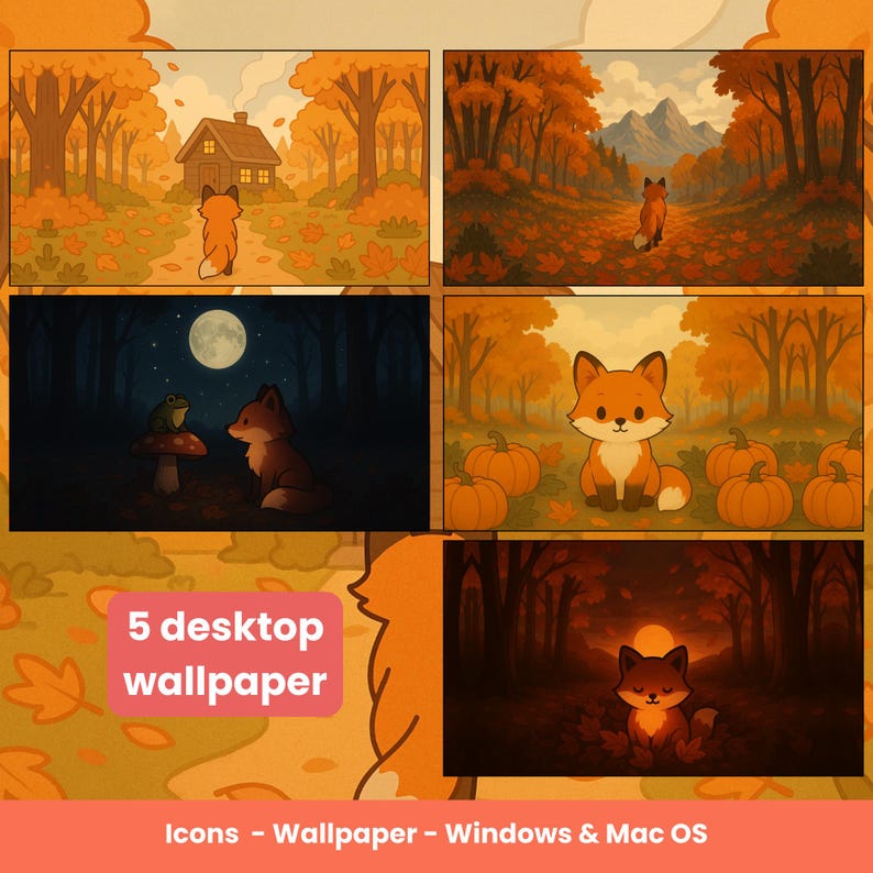 Cozy Fox Desktop Wallpaper Folder Icons Desktop Organizer Fox Wallpaper ...