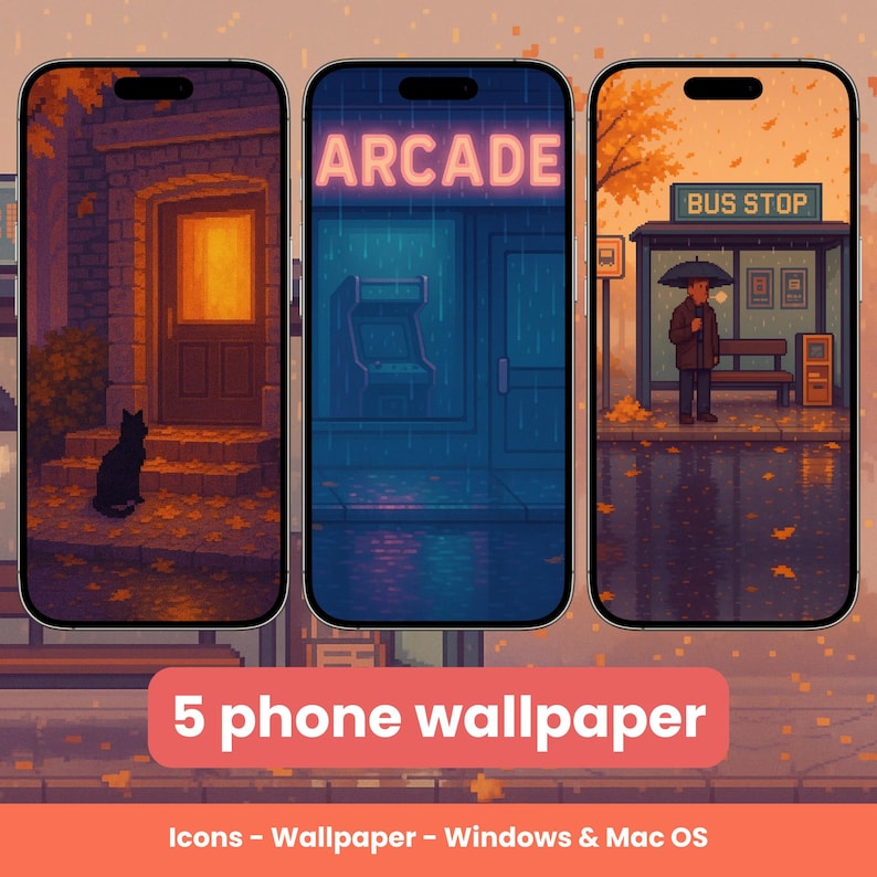 Y2K Retro Fall Vibe Pixel Desktop Aesthetic Desktop Icons Desktop ...