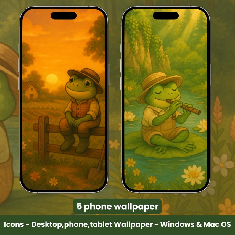 Farmer Frog Icon Pack - Wallpaper Set 46 Desktop Icons + 15 Wallpapers ...