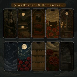Dark Academia Icons and Cat Wallpaper - Widgets and App Icons Tablet ...