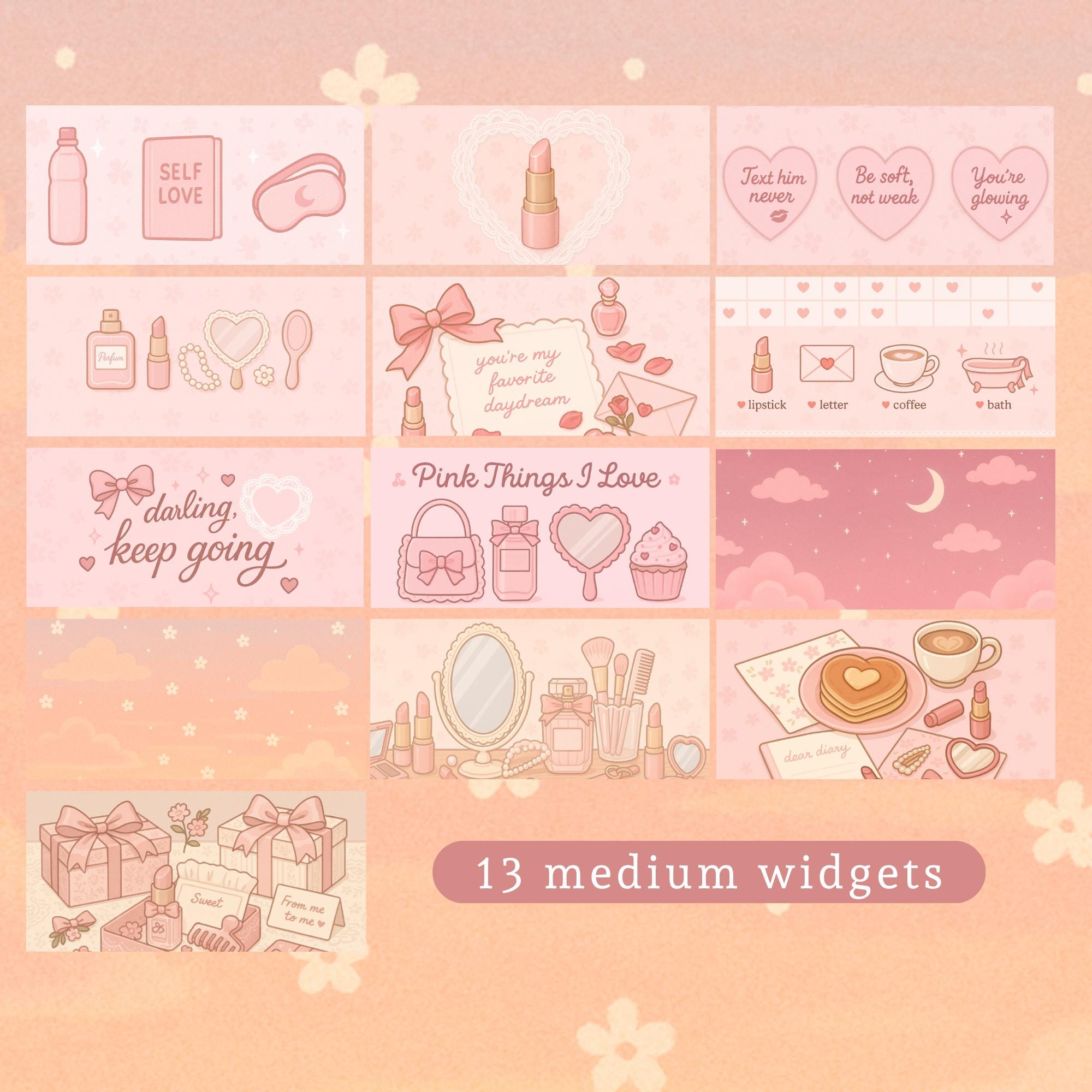 Coquette Aesthetic Phone Wallpaper Set and Icons Pack & Widgets | Pink ...