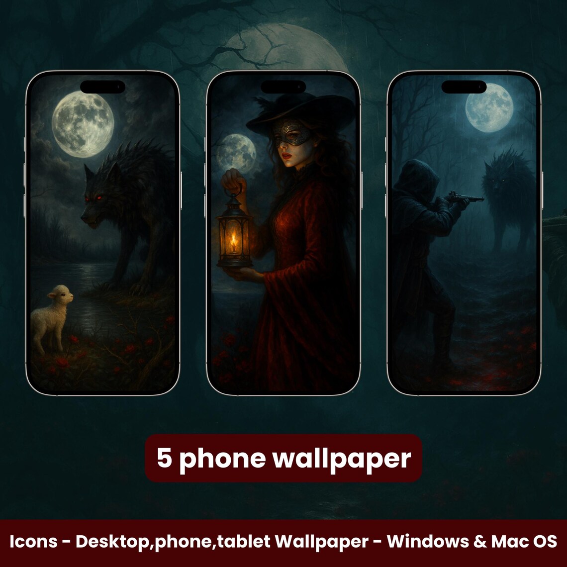 Gothic Icon Pack - Wallpaper Set | Dark Academia Desktop Aesthetic ...