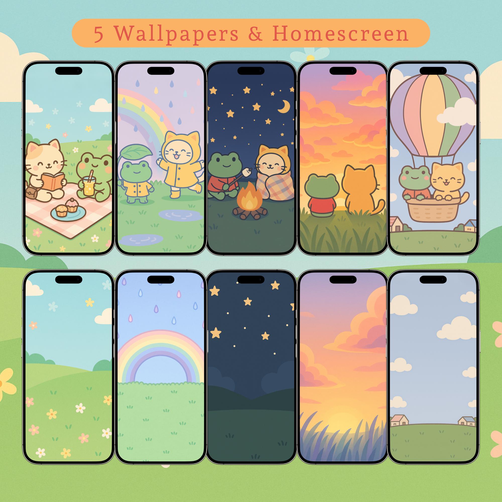 Cute Kawaii Cat Wallpaper and App Icon Pack - Widgets Pack – Ios ...