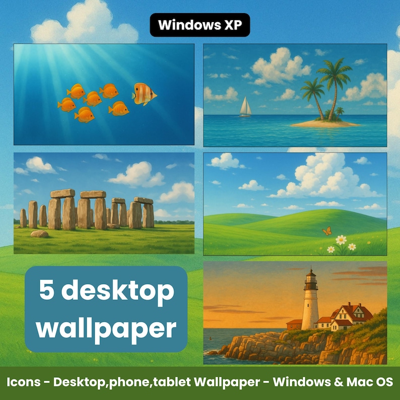 Windows XP Pixel Art Wallpaper & Icon Set Retro Style App Icons and ...