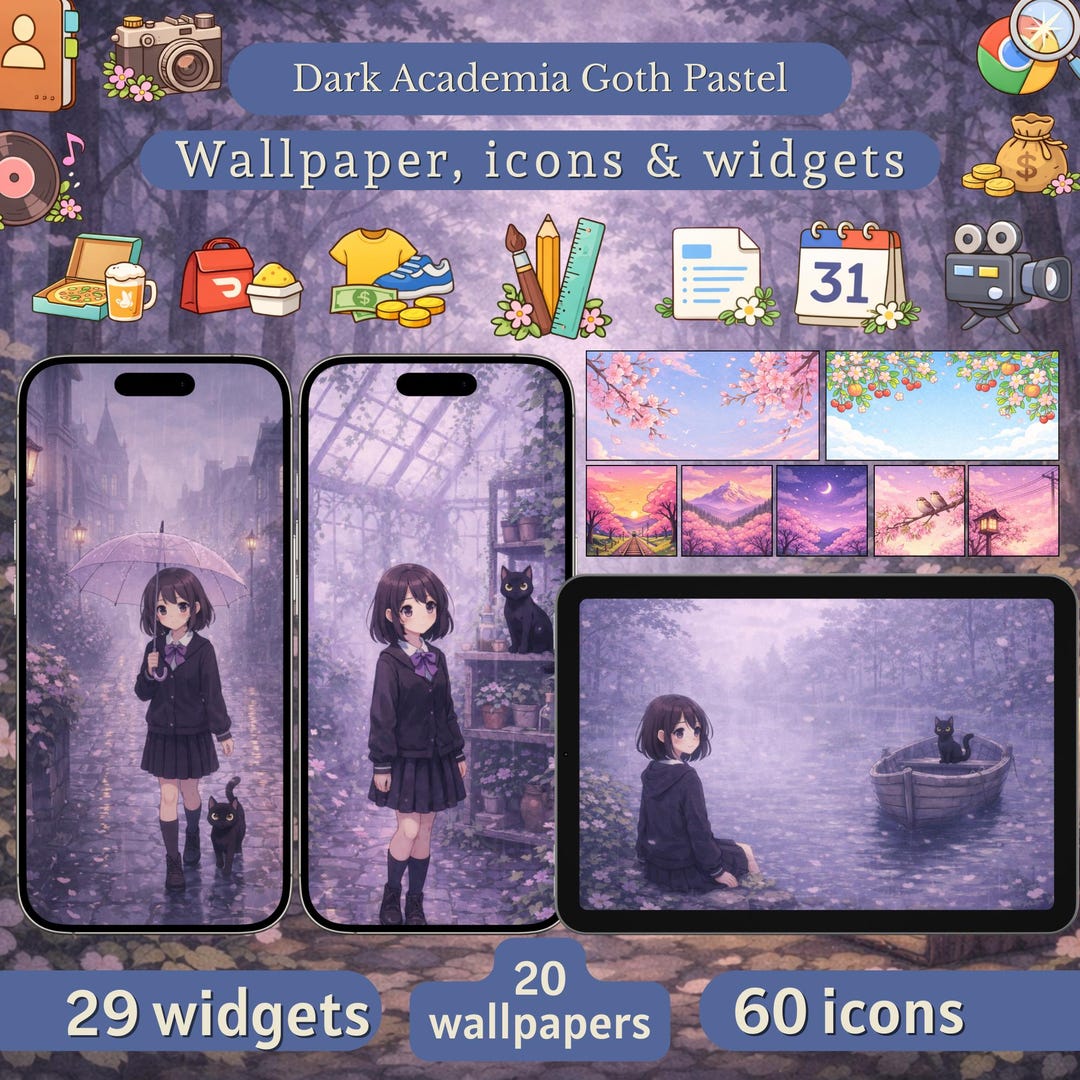 Dark Academia Icons und Cat Wallpaper Widget und App Icons iPad ...