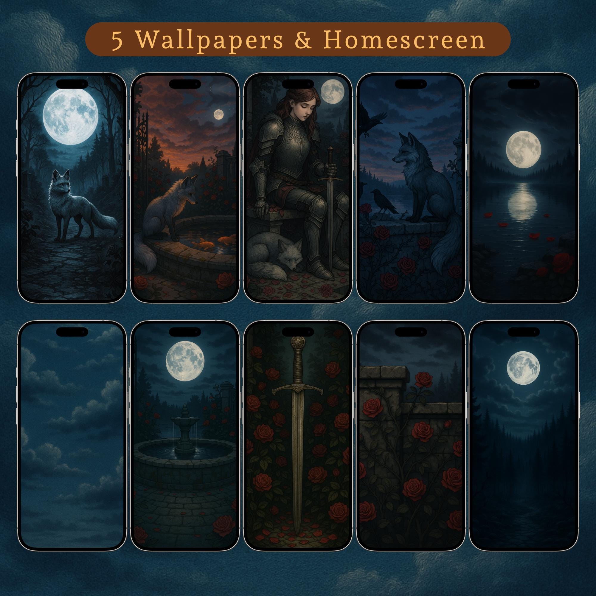 Dark Academia Icons and Fox Wallpaper Widget and App Icons iPad ...