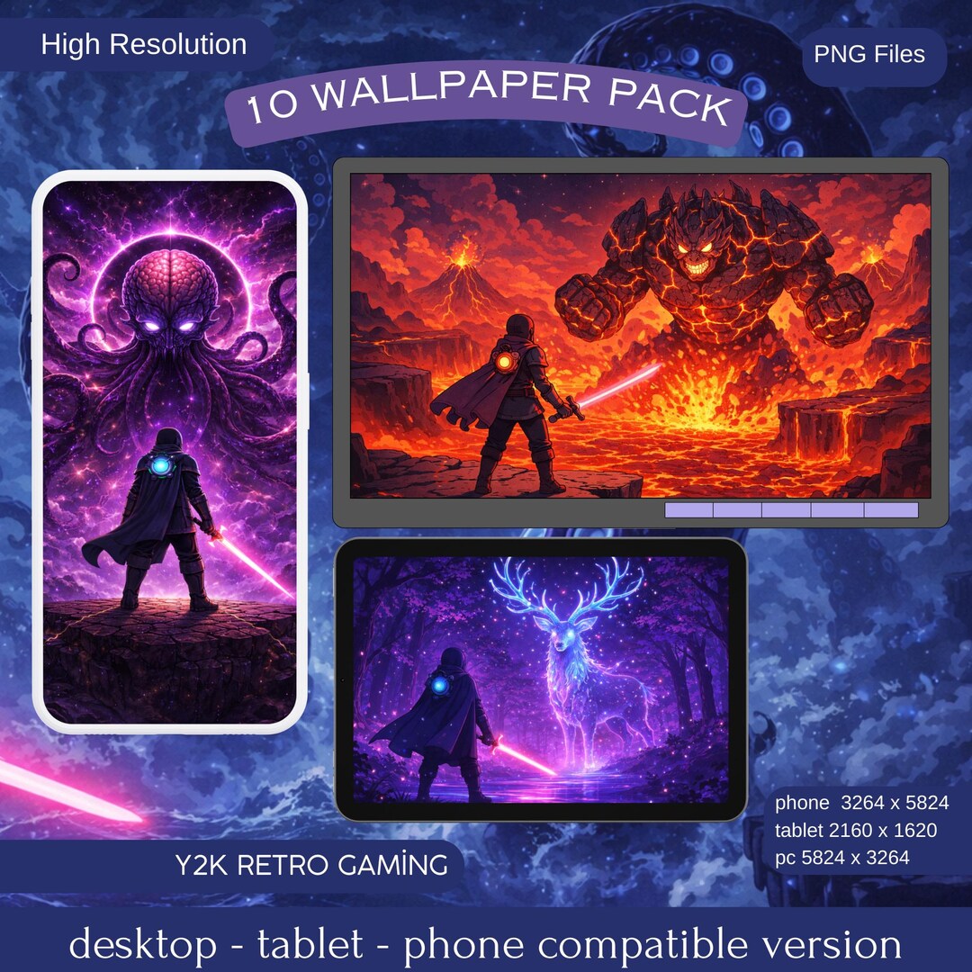 Y2k Retro Gaming Wallpaper Pack Desktop Wallpaper Phone Wallpaper and ...