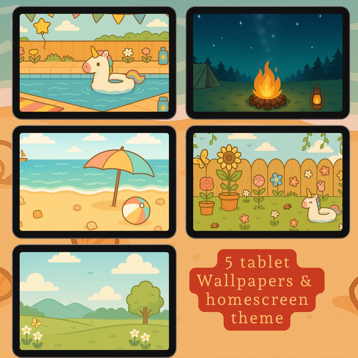 Kawaii Summer Icons - Ios Theme | iPhone App Icons, iPad - Phone ...