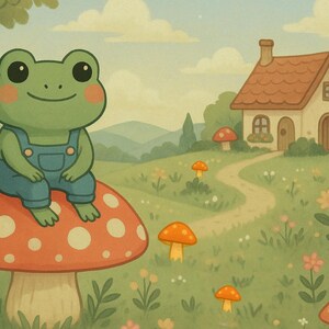 Cottagecore Frog Desktop Icon Set: Kawaii PC Wallpaper (digital ...