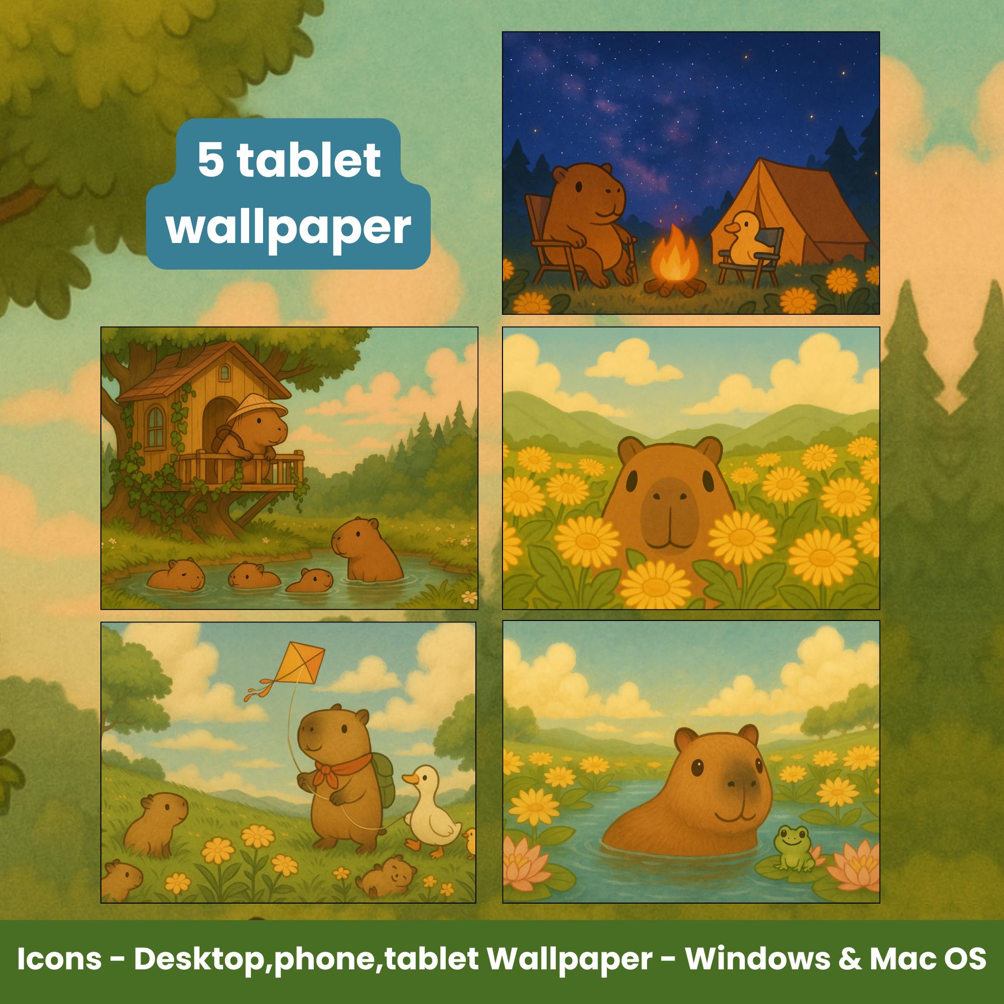 Cute Capybara Kawaii Icons Desktop Wallpaper Desktop Icons Desktop ...