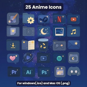 Anime Landscape Desktop Wallpaper Set & Icon Pack | Dekstop Aesthetic ...