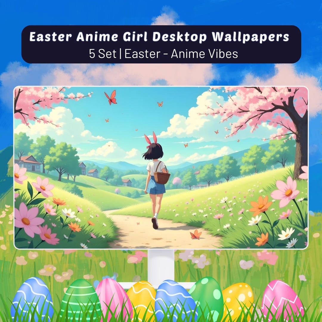 Easter Anime Girl Desktop Wallpapers | 5 Cute Bunny HD Backgrounds ...
